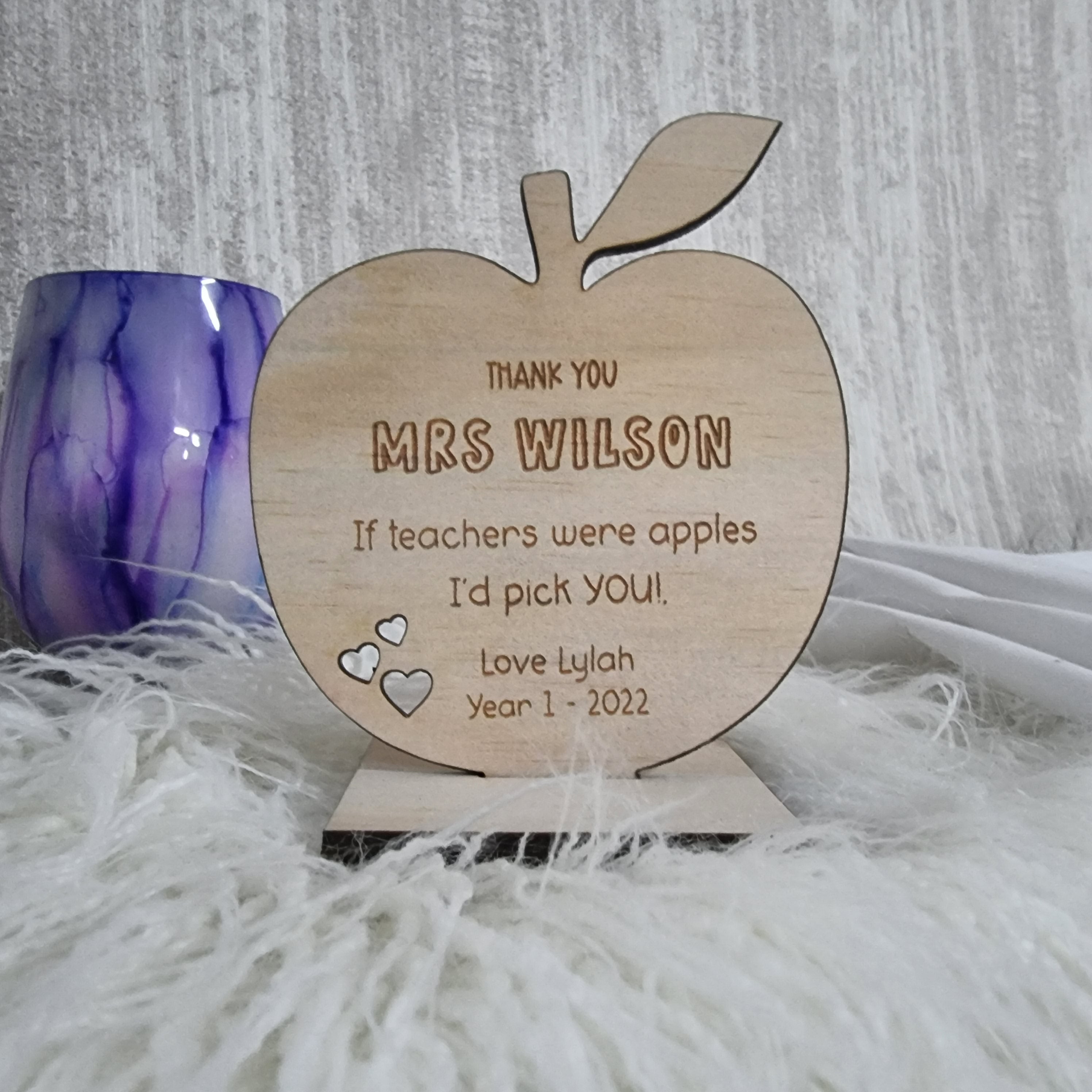Apple Shape Plaque - Thank you Teacher Gift – Design Hut